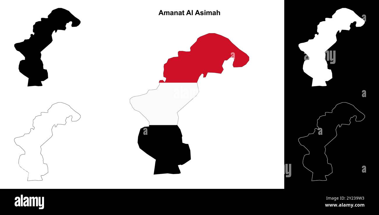 Amanat al asimah silhouette map hi-res stock photography and images - Alamy