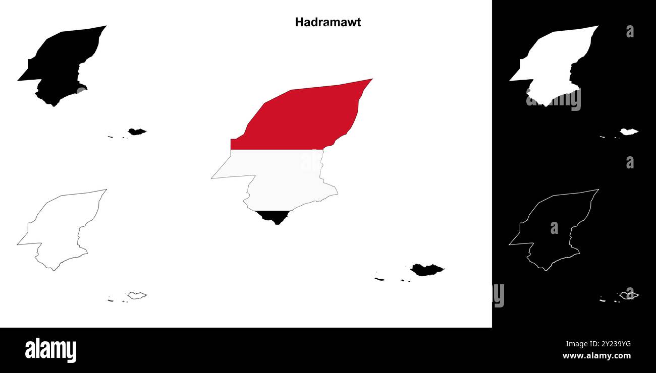 Hadramawt governorate outline map set Stock Vector Image & Art - Alamy