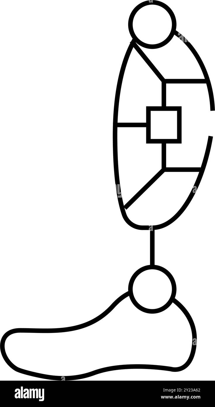 leg prosthesis line icon vector isolated illustration Stock Vector ...