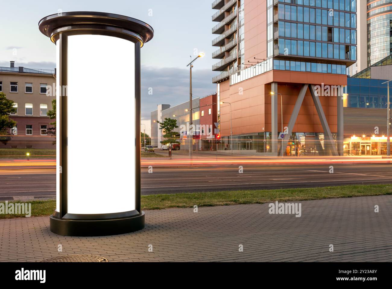 Blank Mock-up Of Big Classic Style Street Advertising Vertical ...
