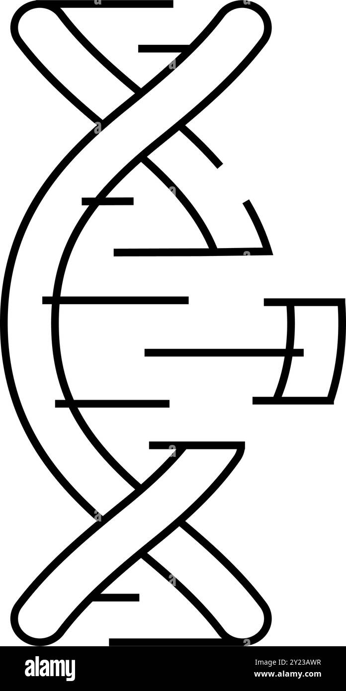 dna code line icon vector isolated illustration Stock Vector Image ...