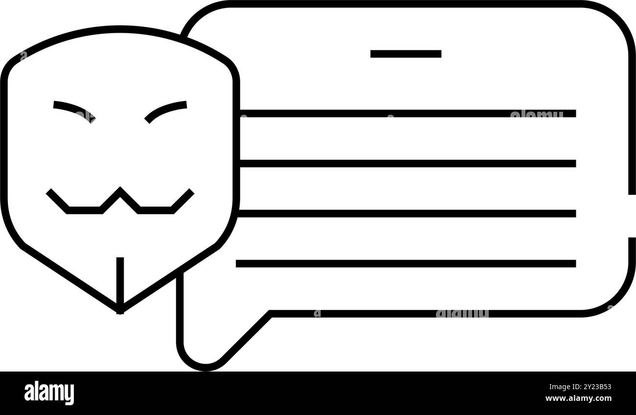 anonymous review line icon vector isolated illustration Stock Vector ...