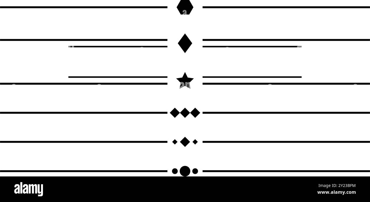 Divider frame border horizontal line vector shape icon for decorative ...