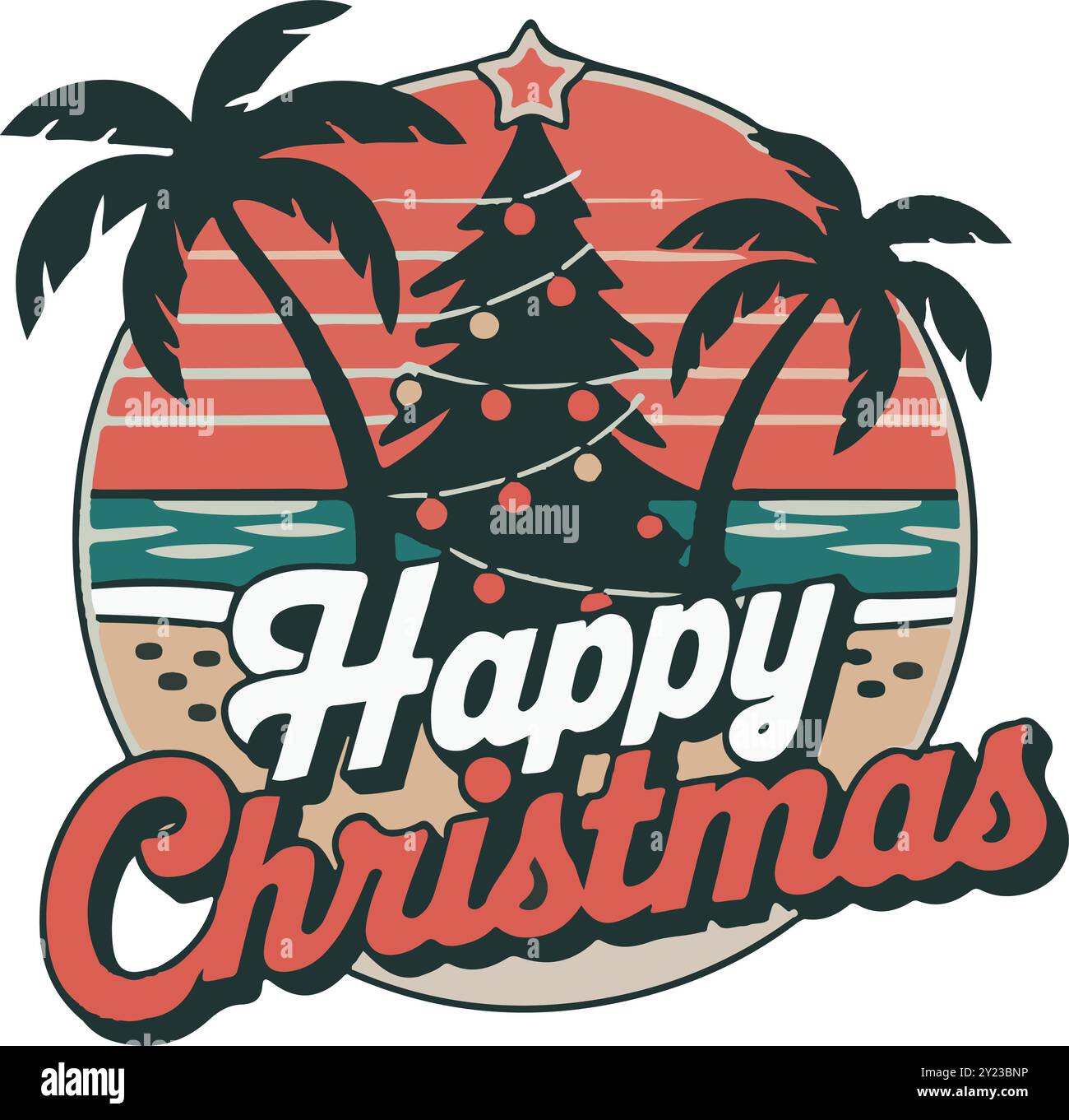 Happy Christmas Vector Art Illustration Stock Vector Image & Art - Alamy