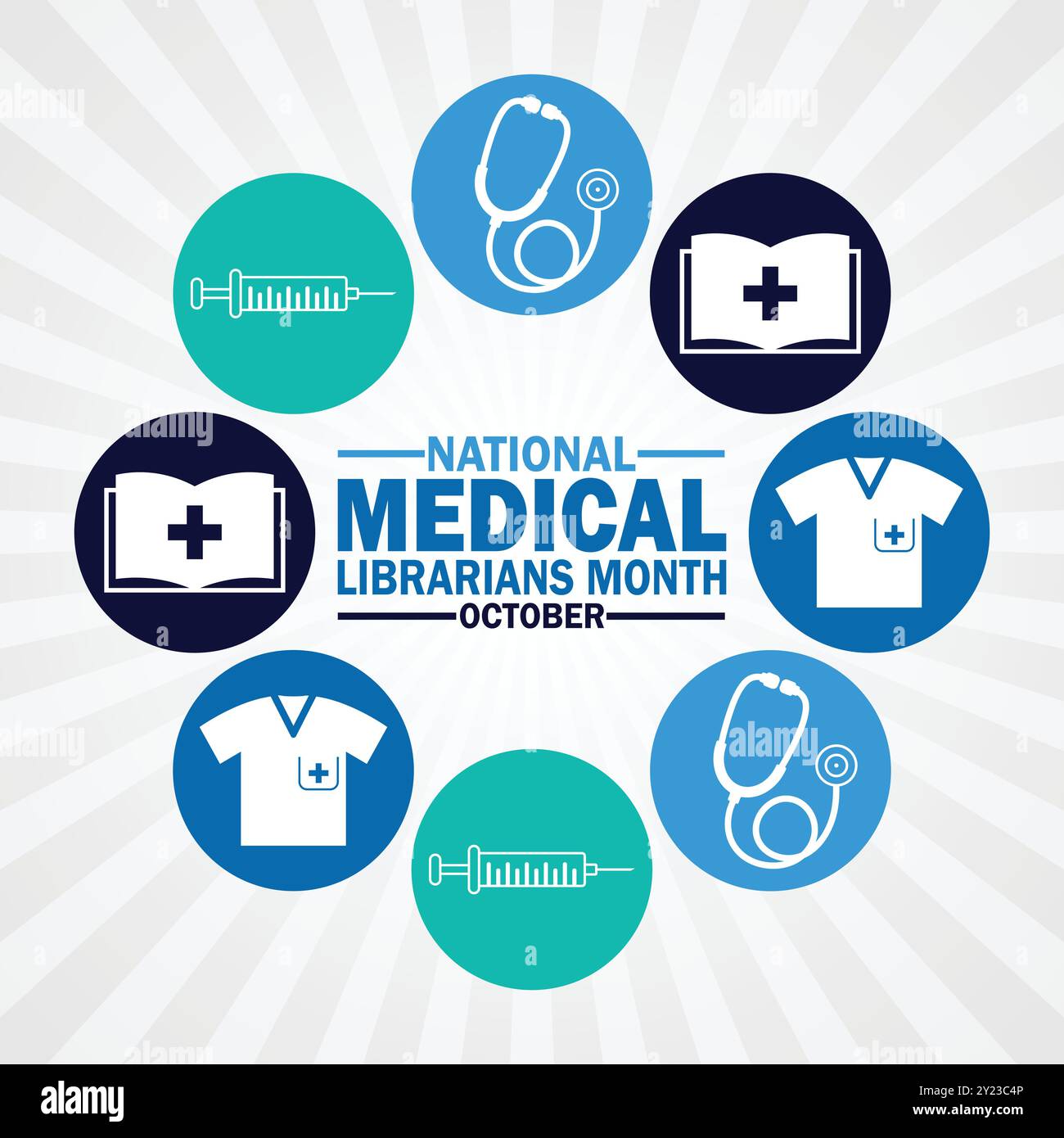 National Medical Librarians Month. October. Holiday concept. Template ...
