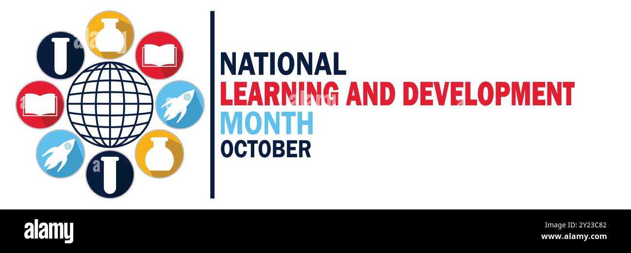 National Learning And Development Month. October. Suitable for greeting ...