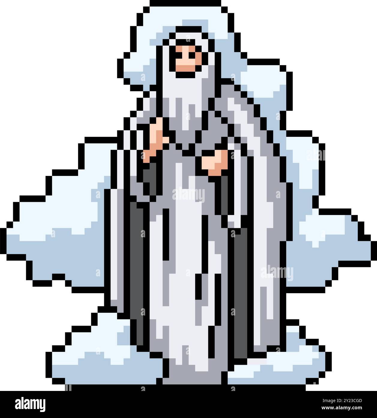 pixel art of god on the sky isolated background Stock Vector Image ...