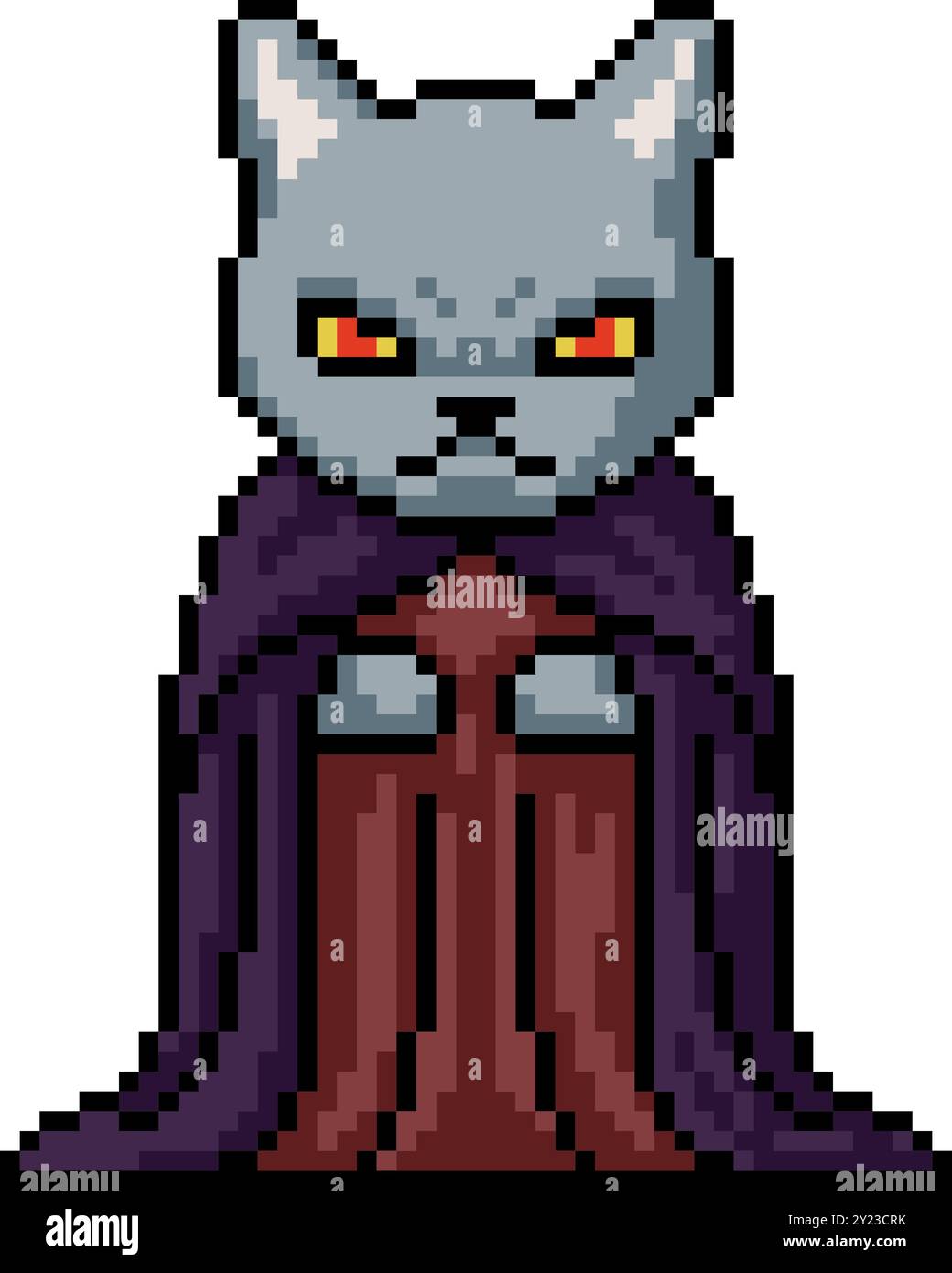 pixel art of dark lord cat isolated background Stock Vector Image & Art ...