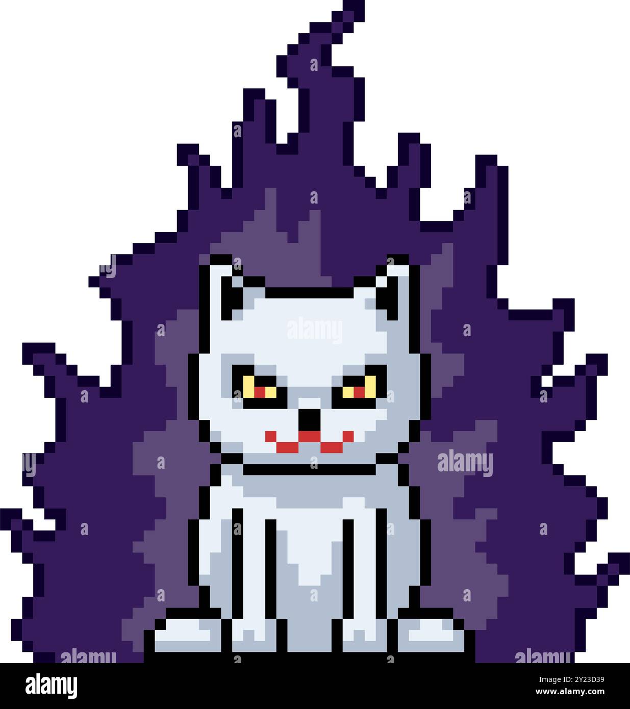 pixel art of dark devil cat isolated background Stock Vector Image ...