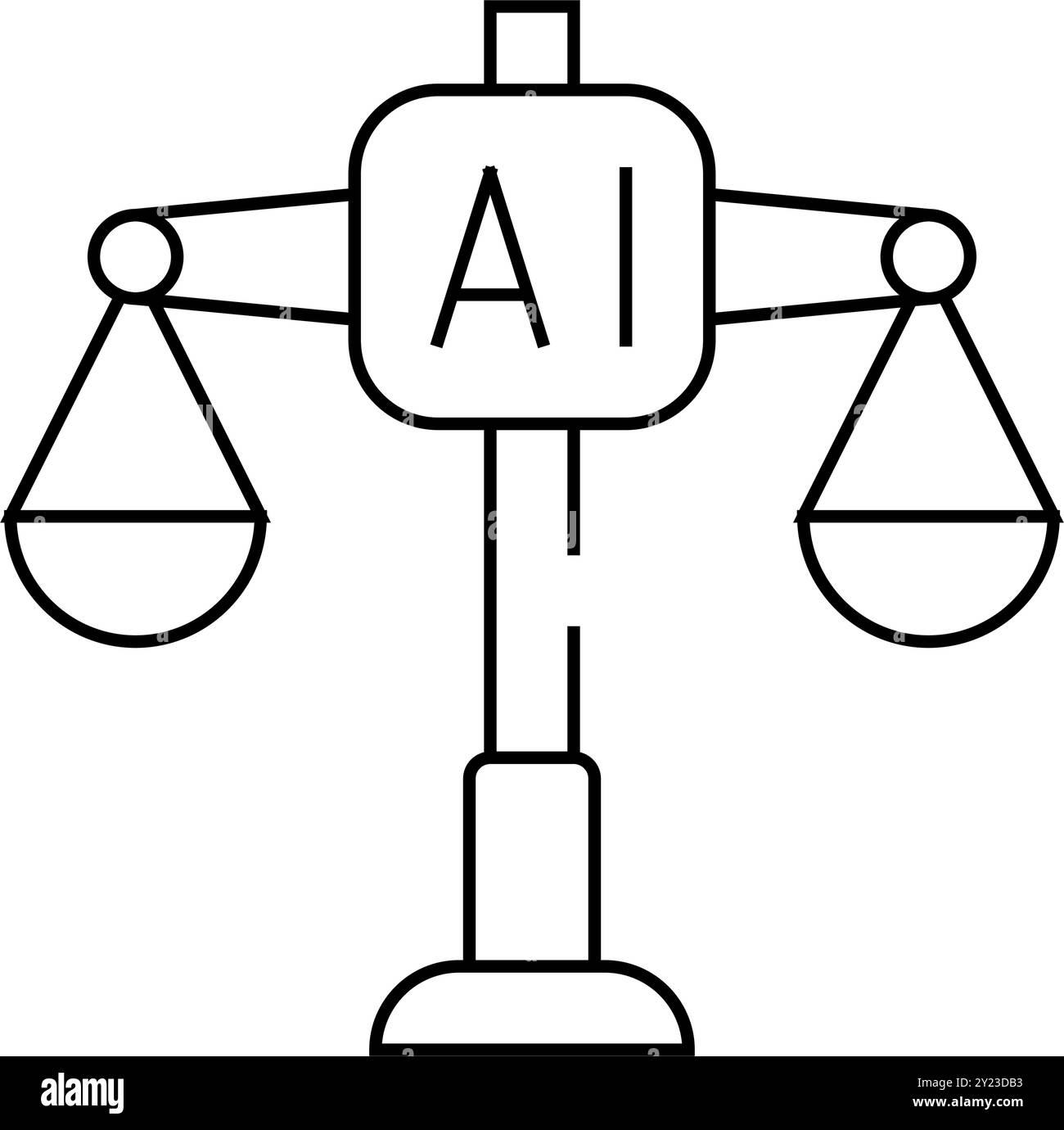 scales artificial intelligence line icon vector illustration Stock ...