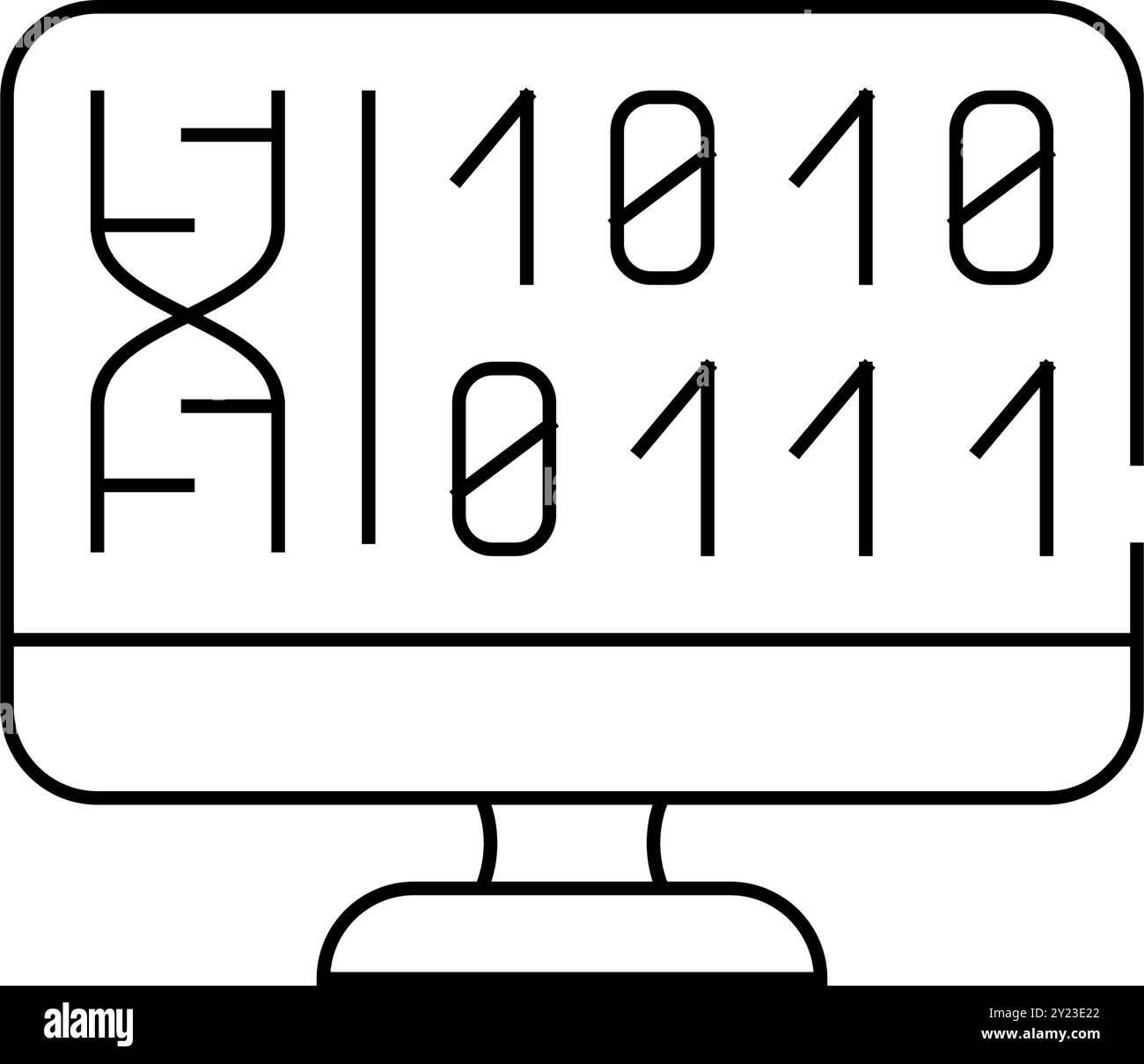 generating protein cell using computer code line icon vector ...