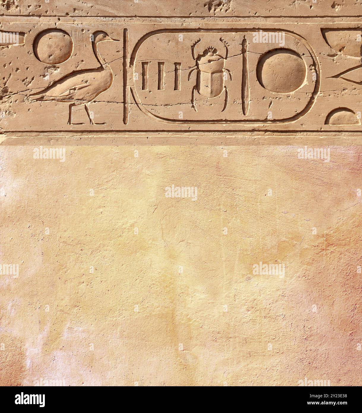 Vertical background with ancient Egyptian hieroglyphs on stone wall ...