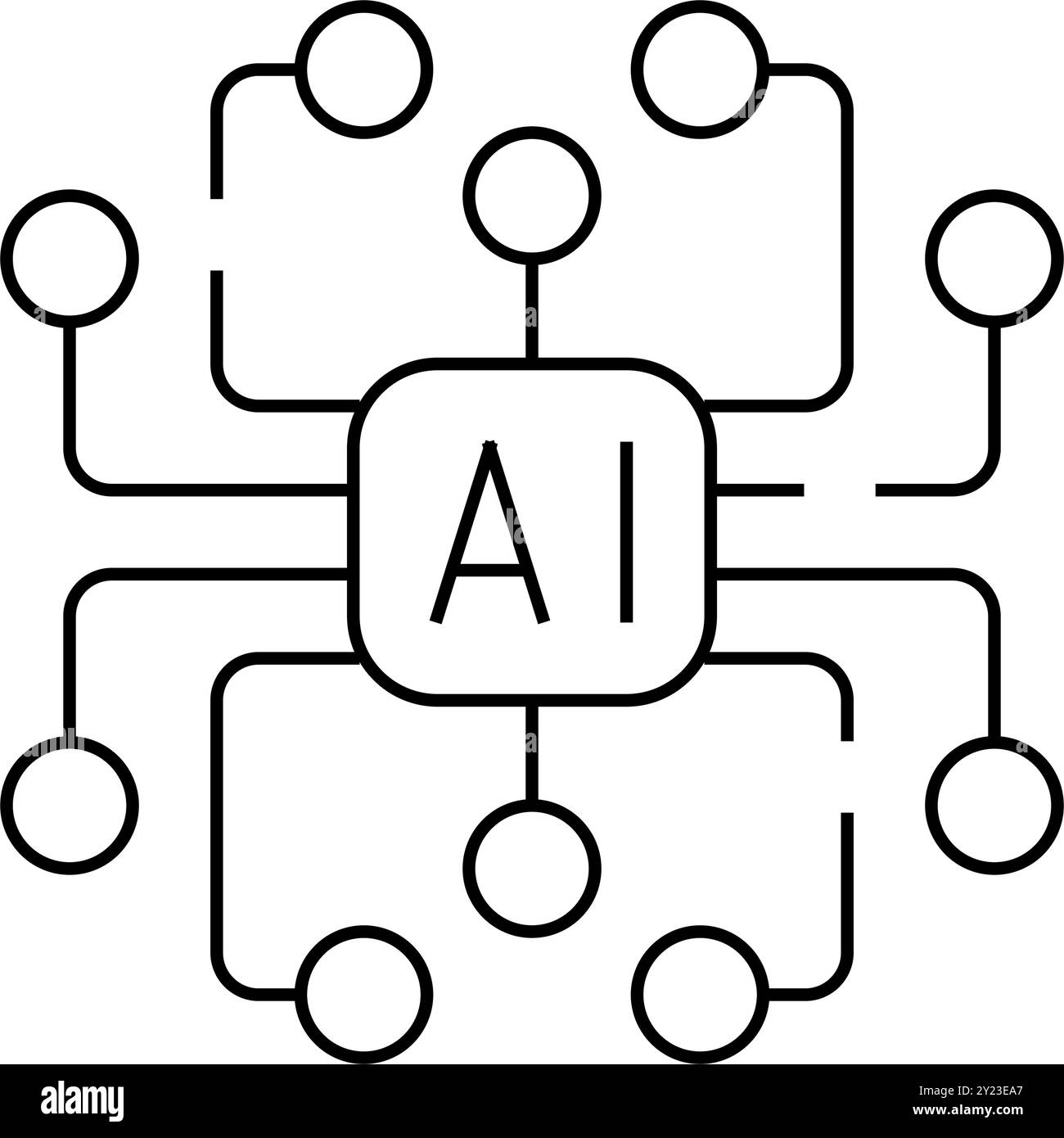 artificial intelligence ai scheme line icon vector illustration Stock ...