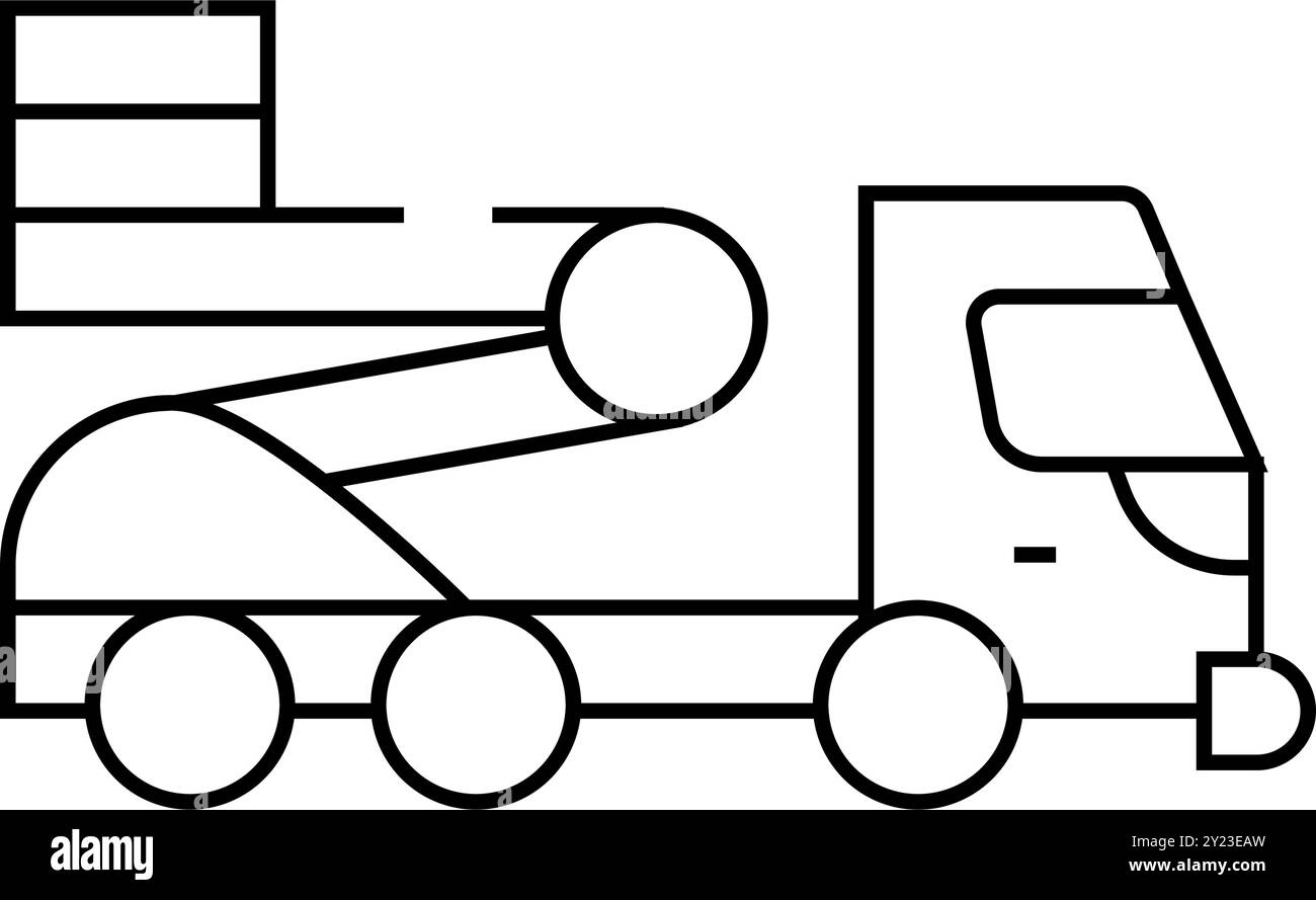 cherry picker line icon vector isolated illustration Stock Vector Image ...