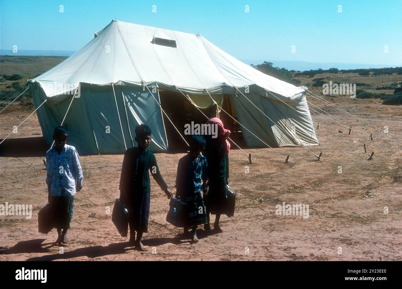A tent school set up in Dhofar following the end of the Dhofari ...