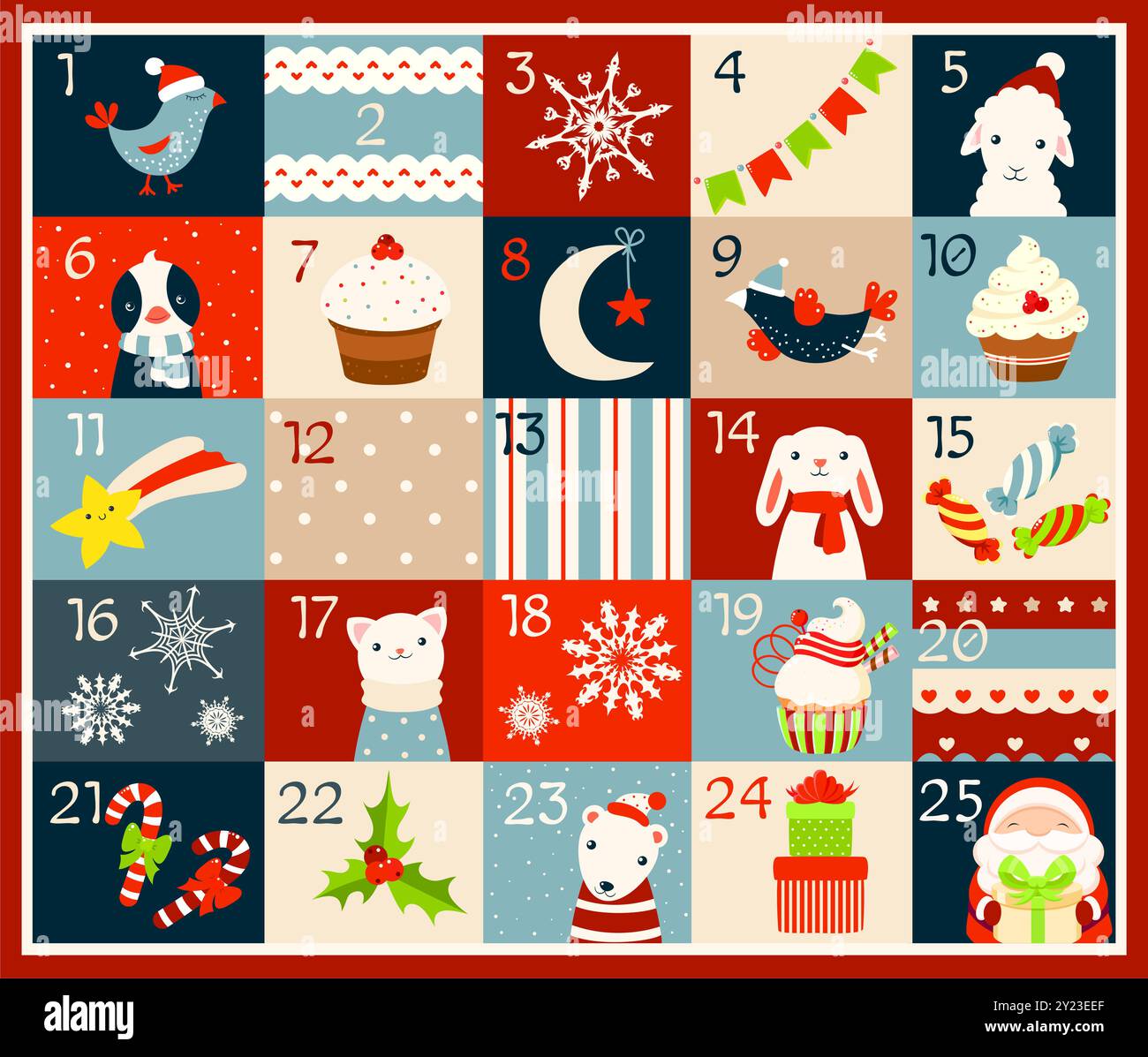 Christmas card birds santa gift hi-res stock photography and images - Alamy