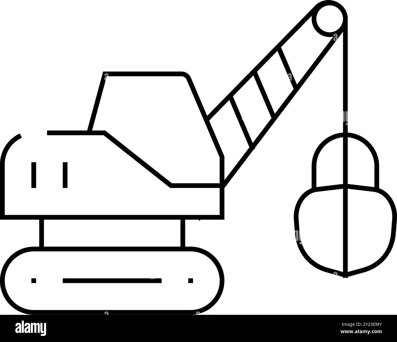 tractor excavator line icon vector isolated illustration Stock Vector ...