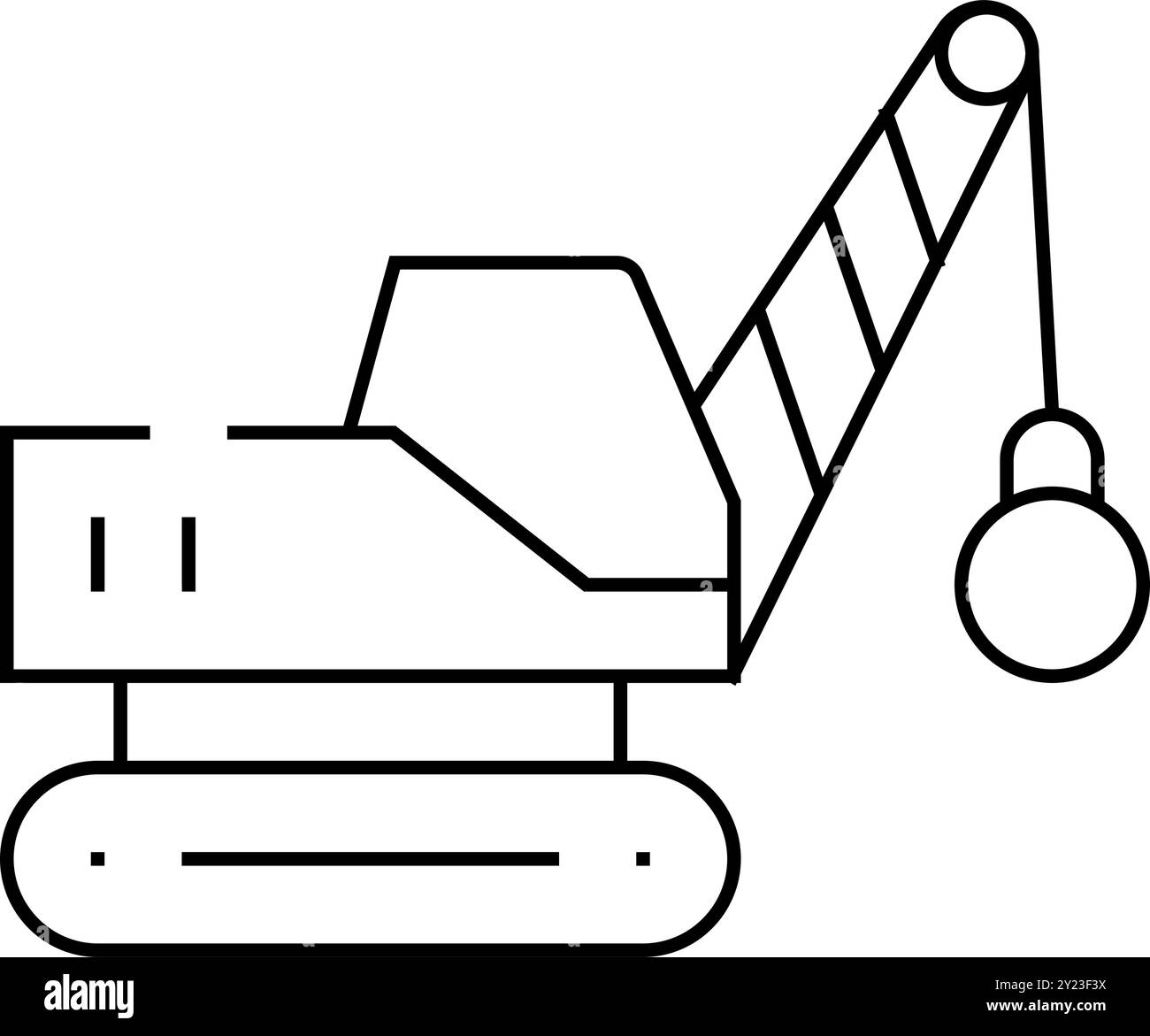 demolition crane line icon vector isolated illustration Stock Vector ...
