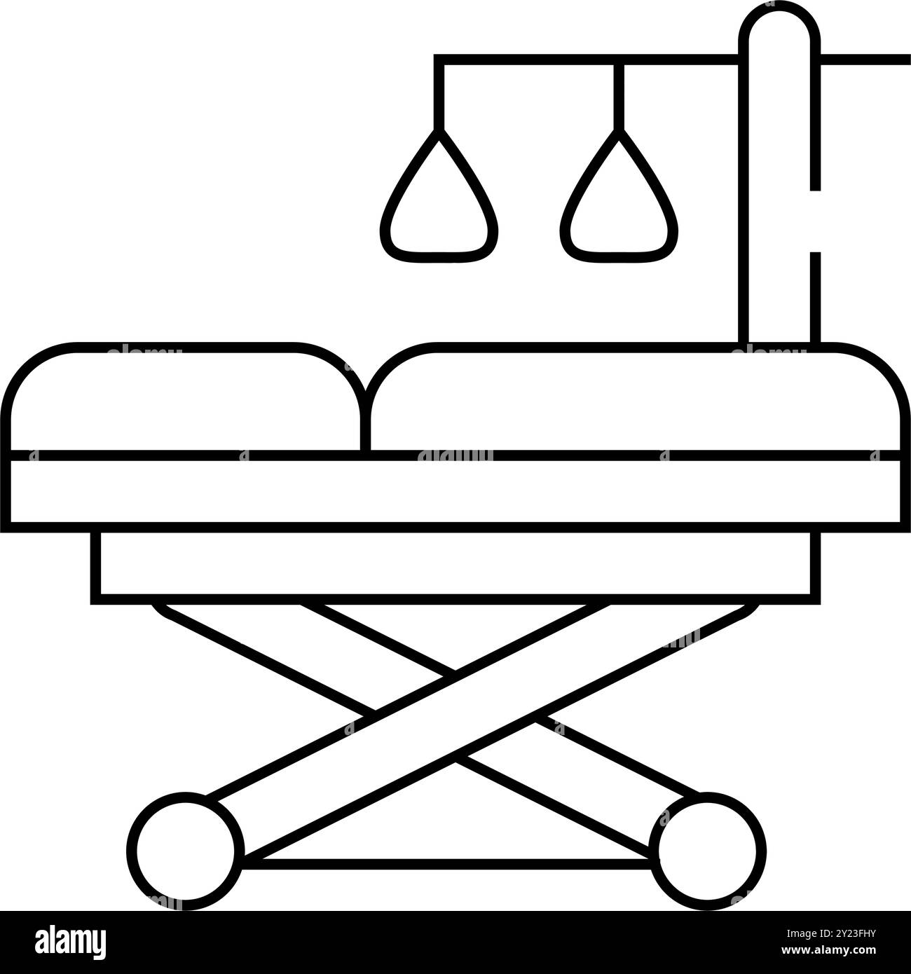 stretcher medical tool for patient transportation line icon vector ...