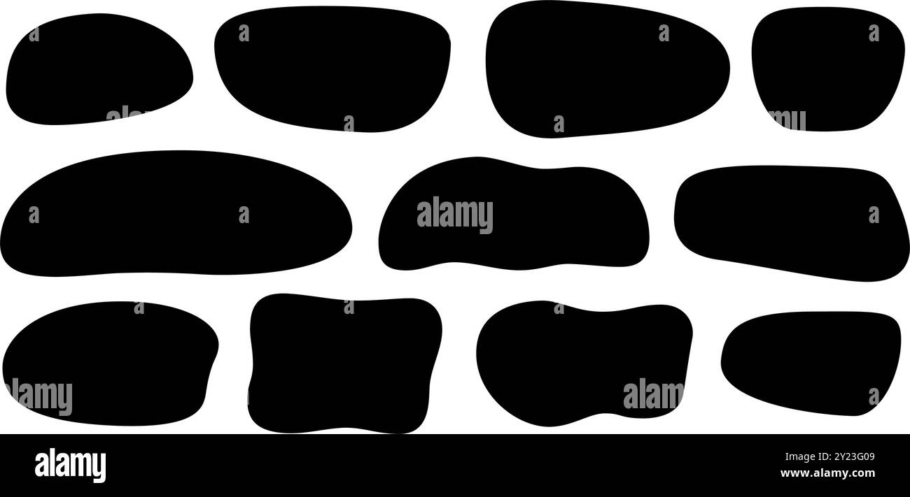 Hand drawn organic rectangle frames. Abstract doodle liquid shapes ...