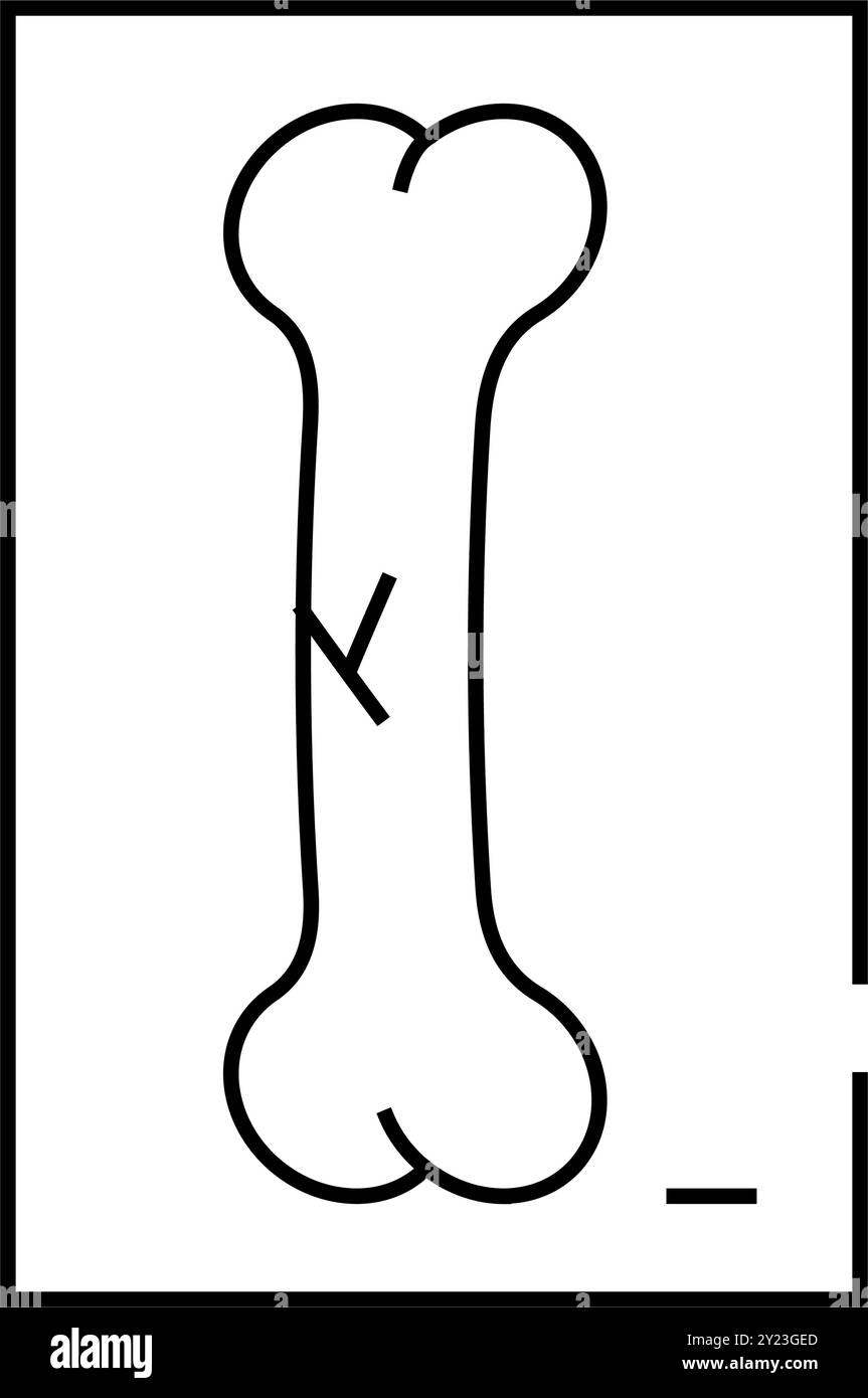 crack bone x-ray line icon vector illustration Stock Vector Image & Art ...