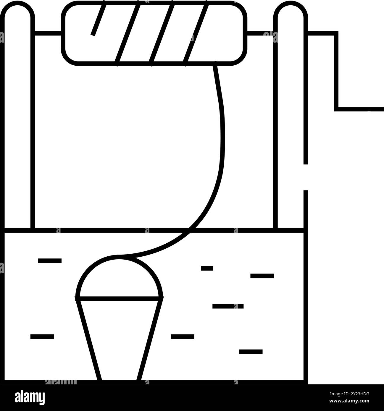 water well line icon vector isolated illustration Stock Vector Image ...