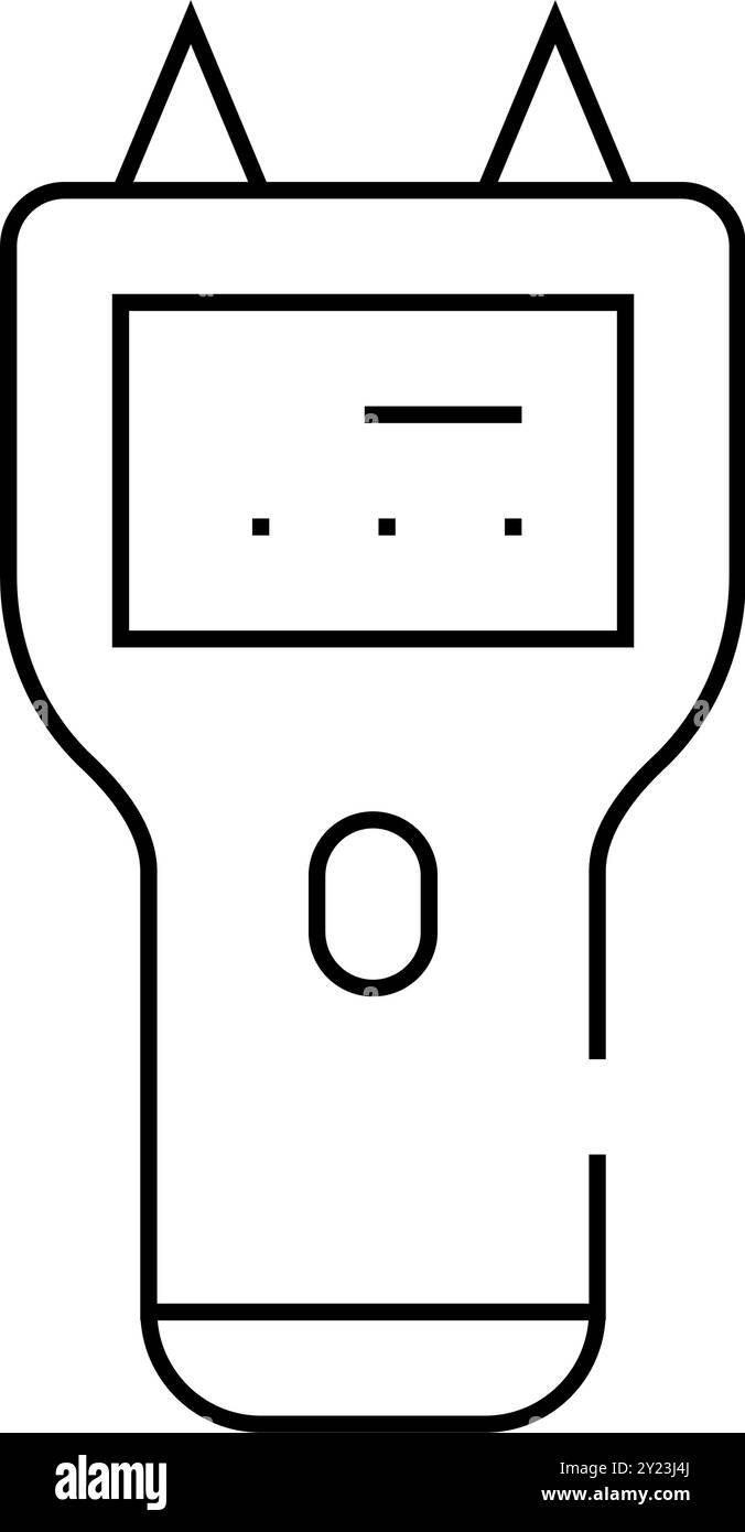moisture meter for wood line icon vector illustration Stock Vector ...