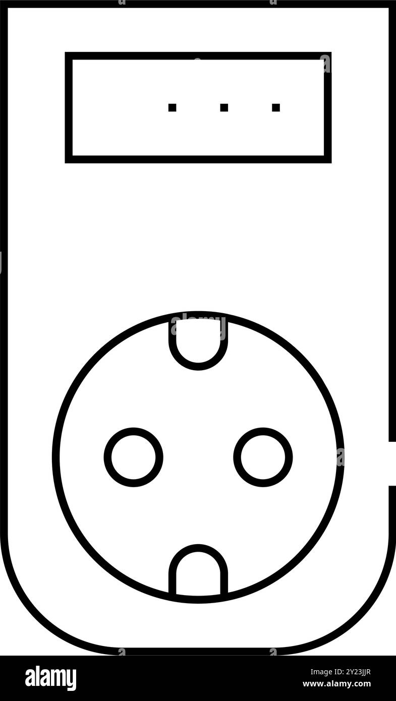 wattmeter measuring equipment line icon vector illustration Stock ...