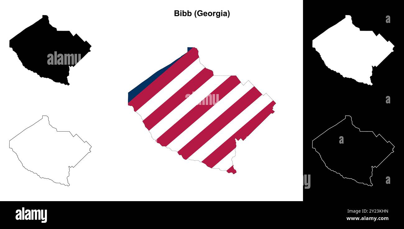 Bibb County (Georgia) outline map set Stock Vector Image & Art - Alamy