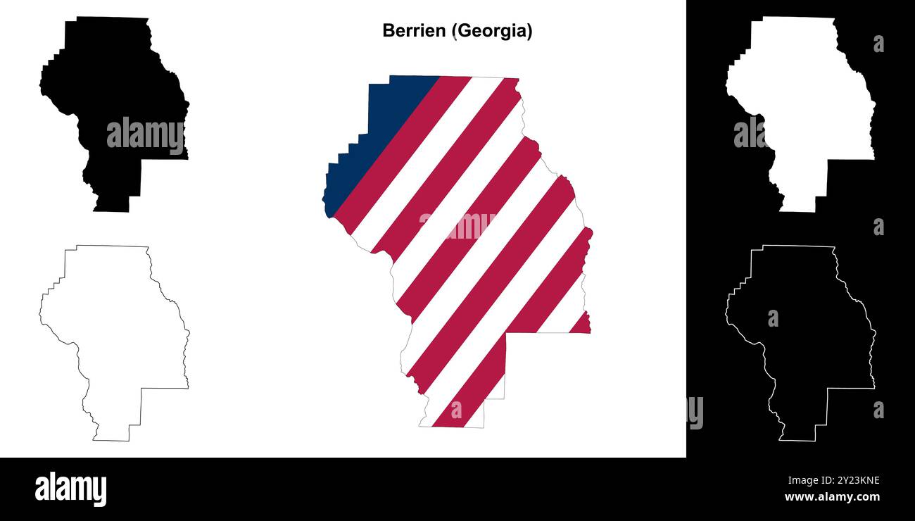 Berrien vector outline map vector vectors hi-res stock photography and ...