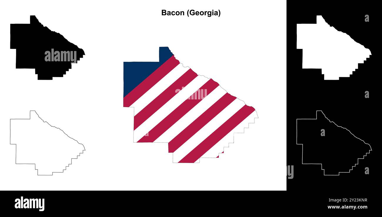 Bacon county map hi-res stock photography and images - Alamy