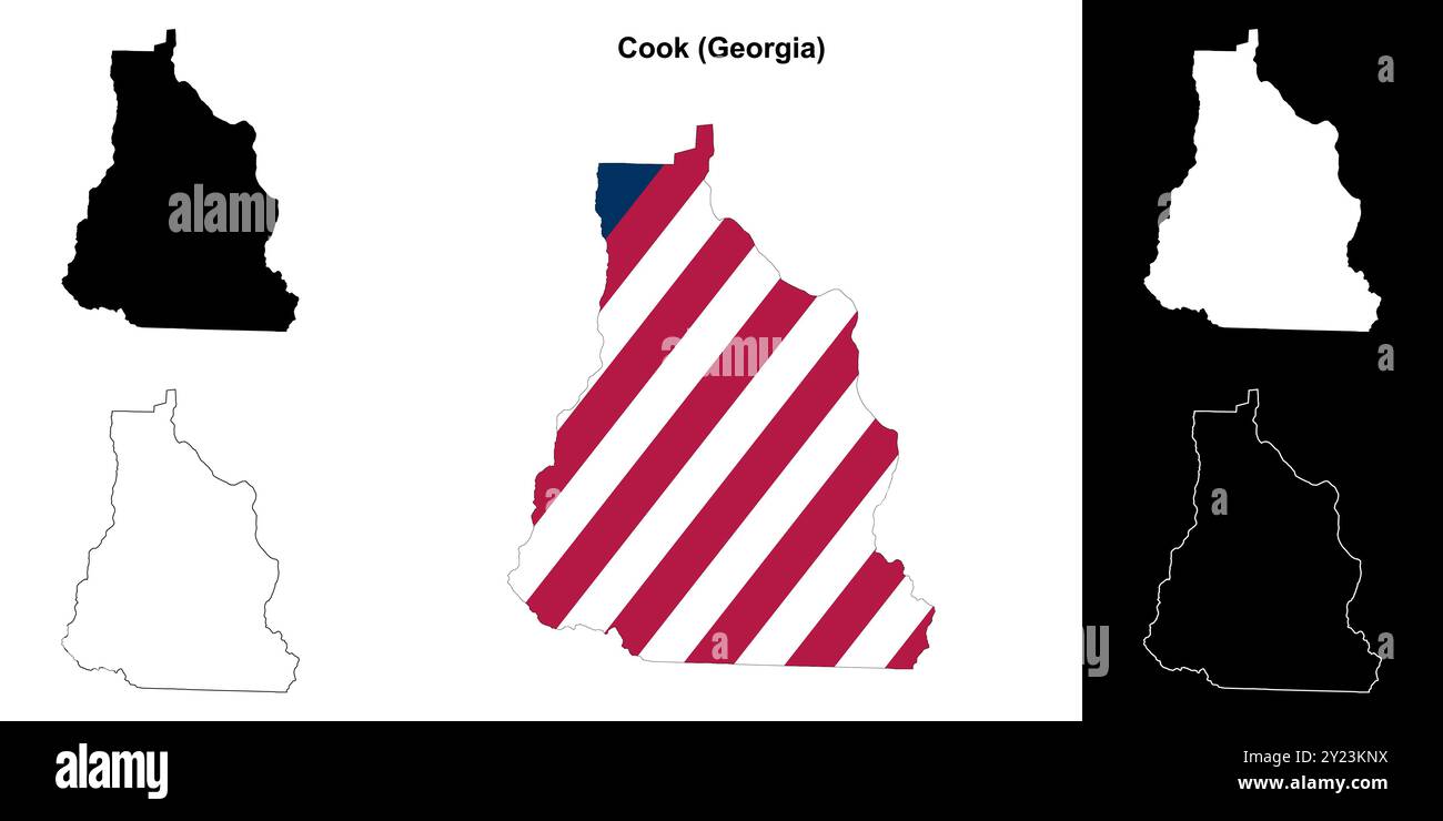 Cook County (Georgia) outline map set Stock Vector Image & Art - Alamy