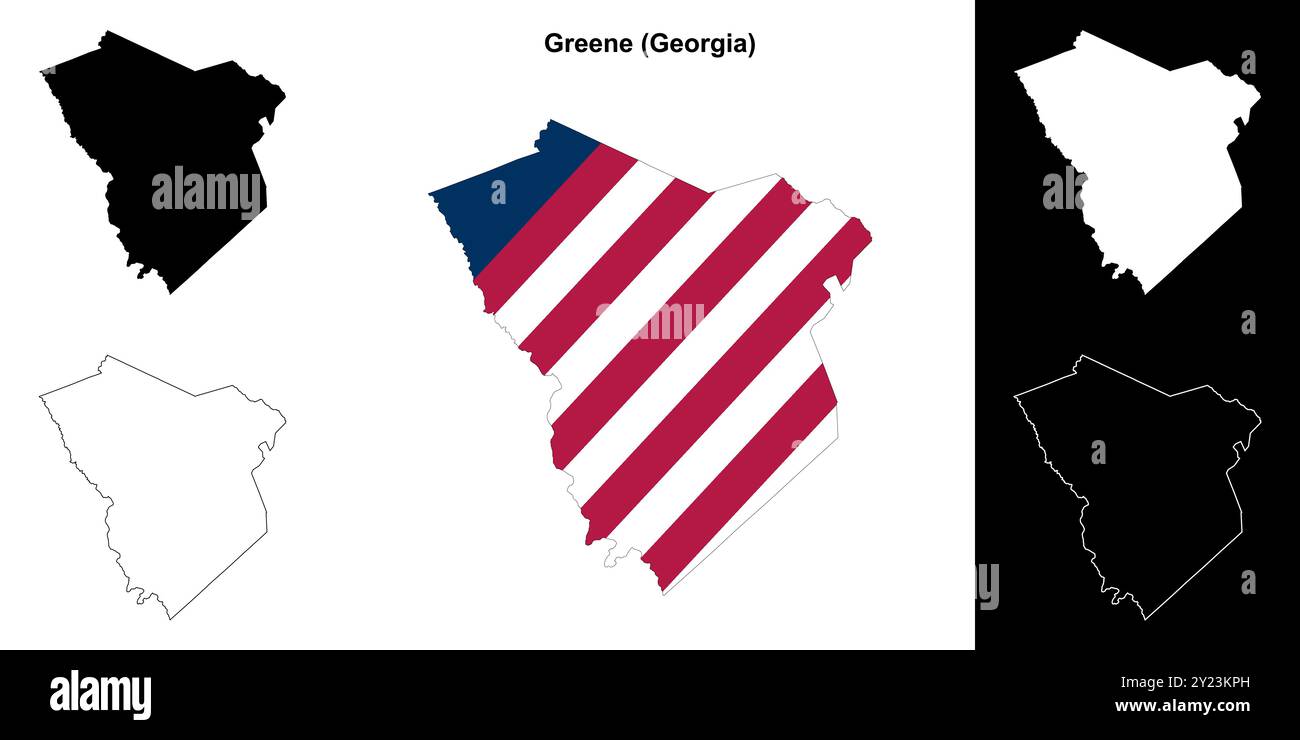 Greene County (Georgia) outline map set Stock Vector Image & Art - Alamy