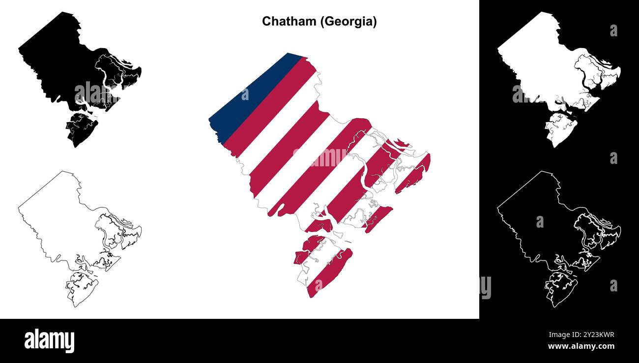 Chatham County (Georgia) outline map set Stock Vector Image & Art - Alamy