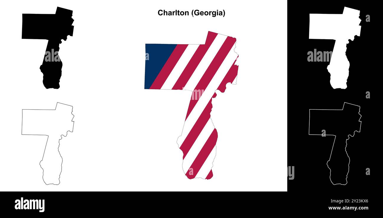 Charlton County (Georgia) outline map set Stock Vector Image & Art - Alamy
