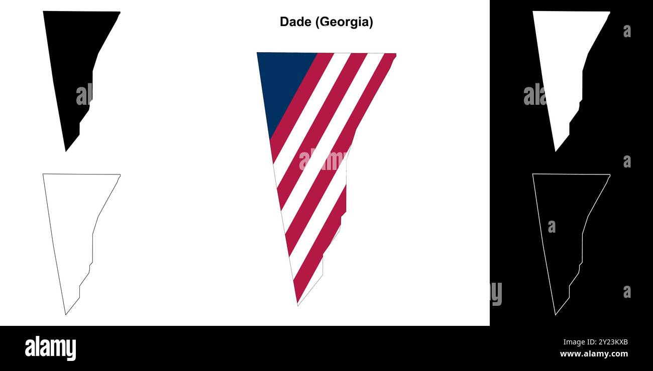 Dade County (Georgia) outline map set Stock Vector Image & Art - Alamy