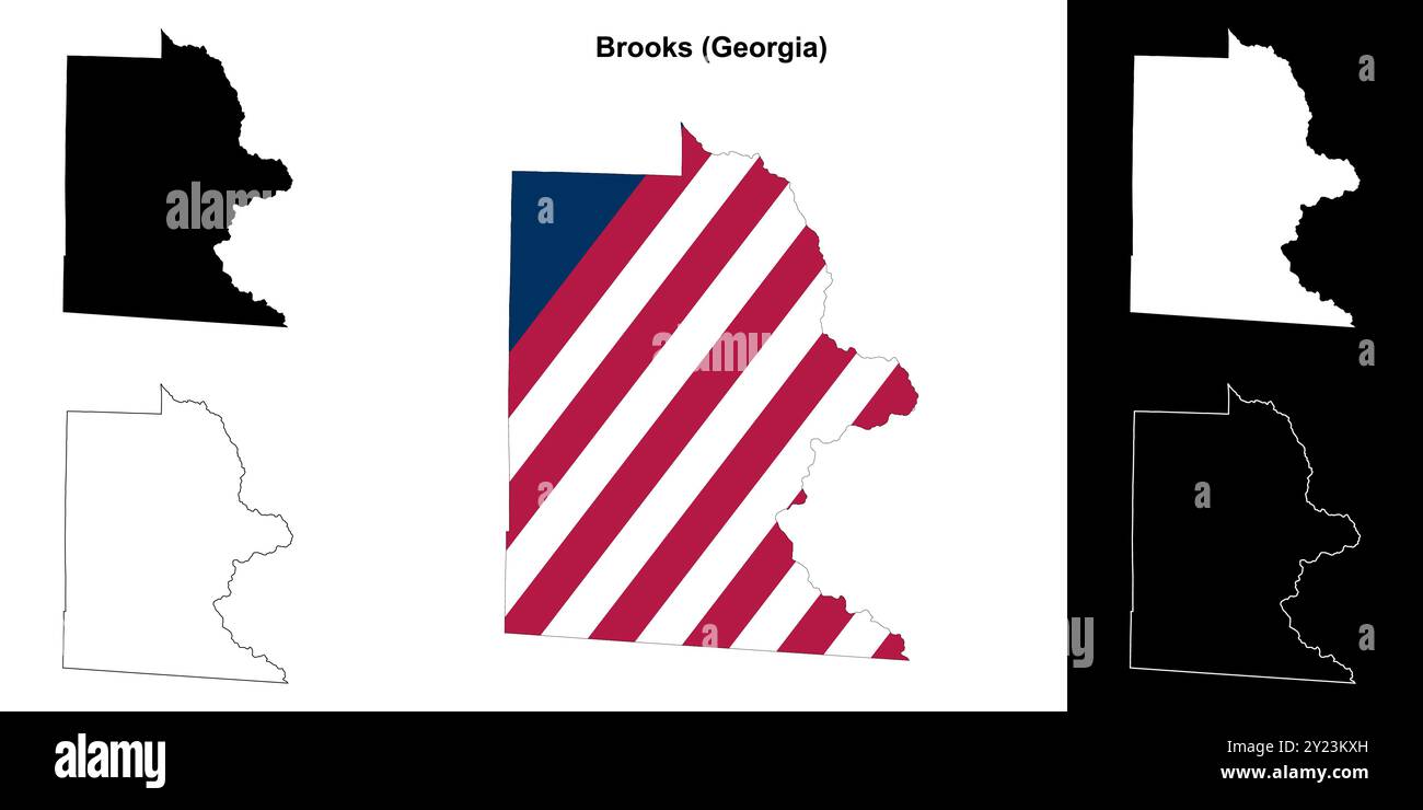 Brooks County (Georgia) outline map set Stock Vector Image & Art - Alamy