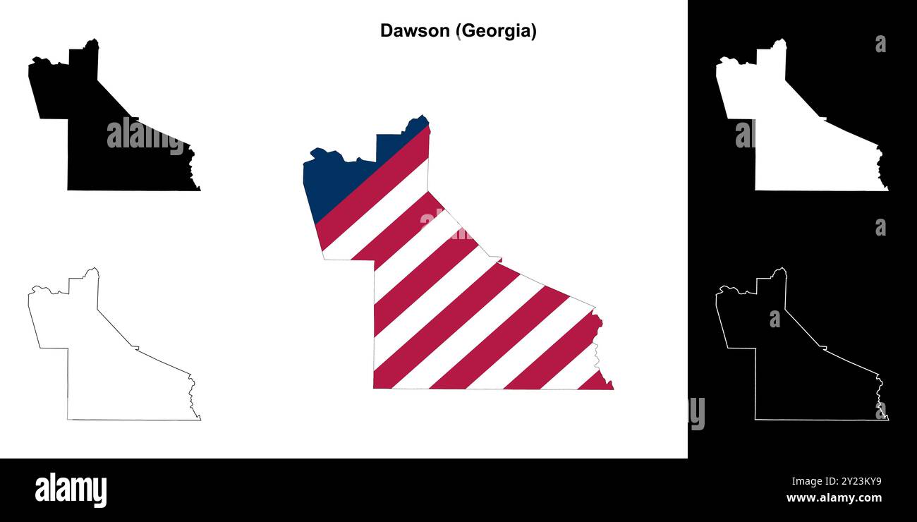 Dawson County (Georgia) outline map set Stock Vector Image & Art - Alamy