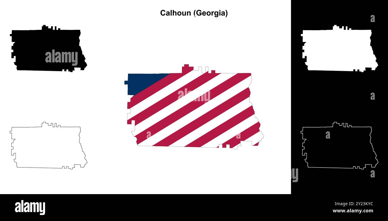 Calhoun County (Georgia) outline map set Stock Vector Image & Art - Alamy