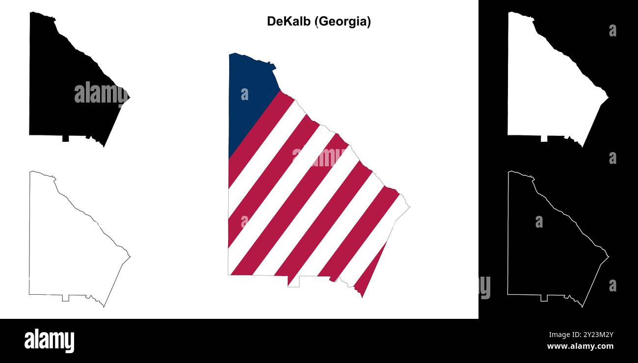 DeKalb County (Georgia) outline map set Stock Vector Image & Art - Alamy