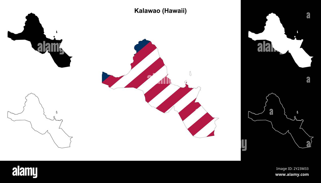 Kalawao county map hi-res stock photography and images - Alamy