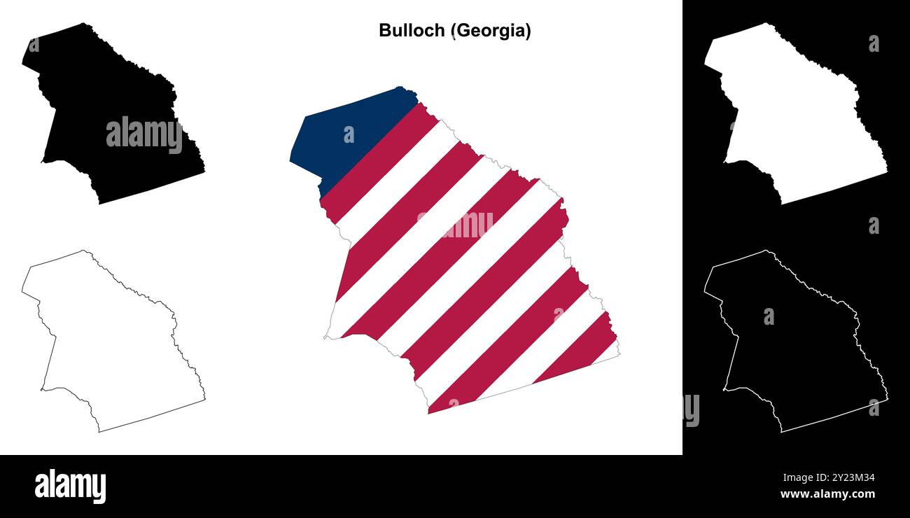 Bulloch vector outline map hi-res stock photography and images - Alamy