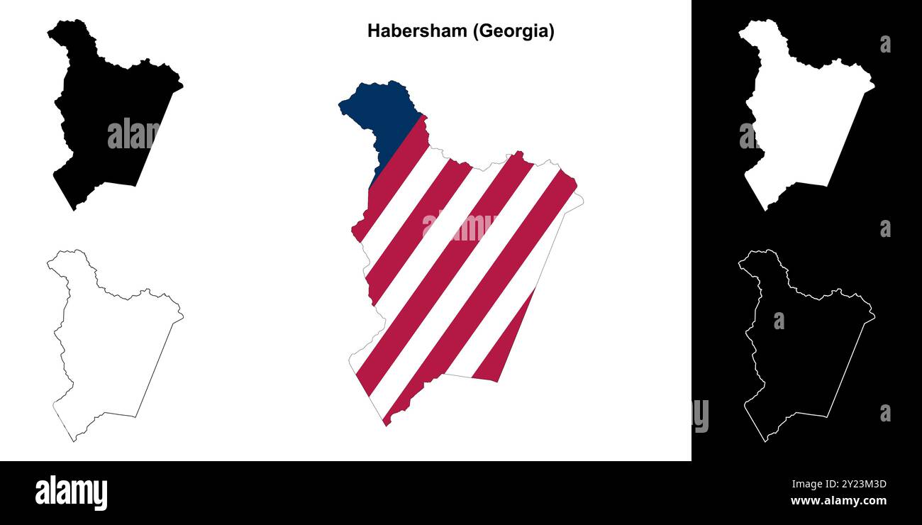 Habersham County (Georgia) outline map set Stock Vector Image & Art - Alamy