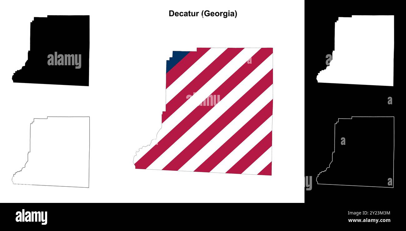 Decatur County (Georgia) outline map set Stock Vector Image & Art - Alamy