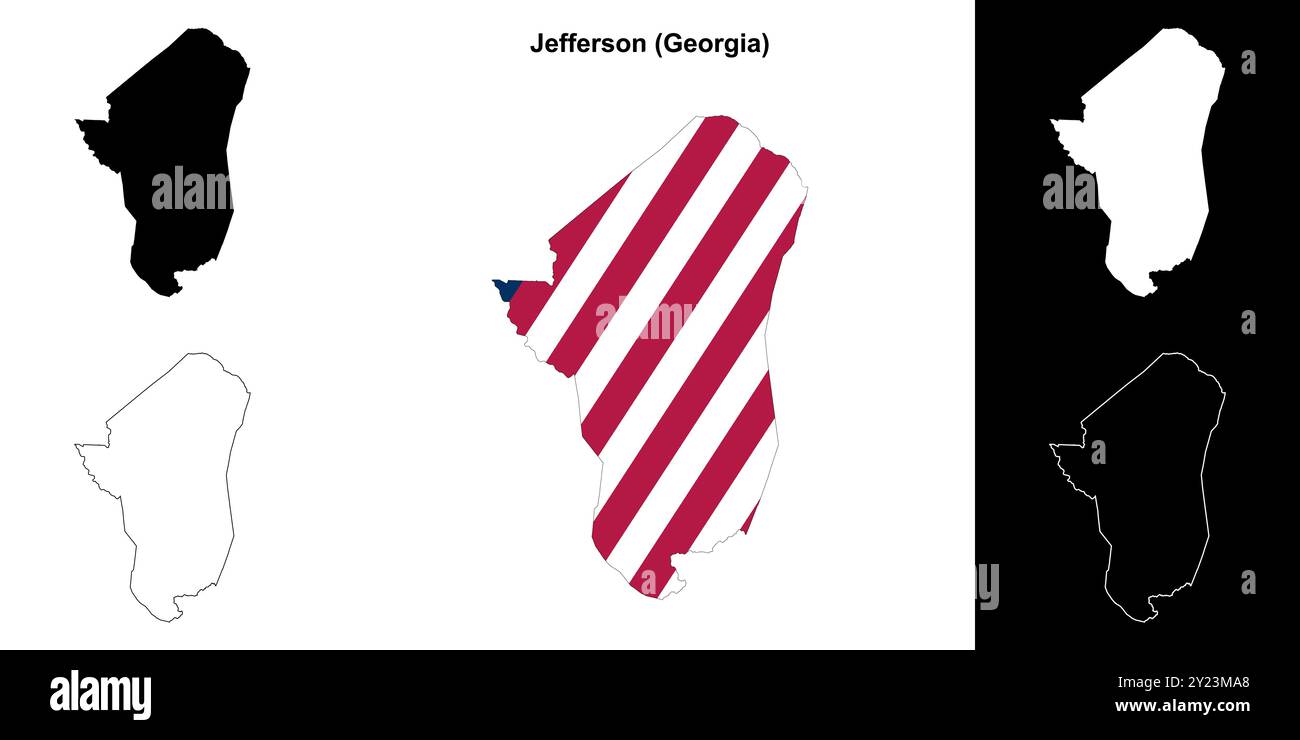 Jefferson County (Georgia) outline map set Stock Vector Image & Art - Alamy