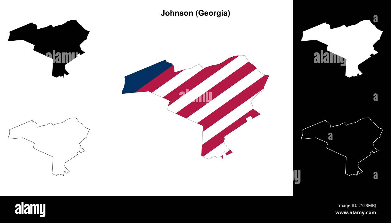 Johnson County (Georgia) outline map set Stock Vector Image & Art - Alamy