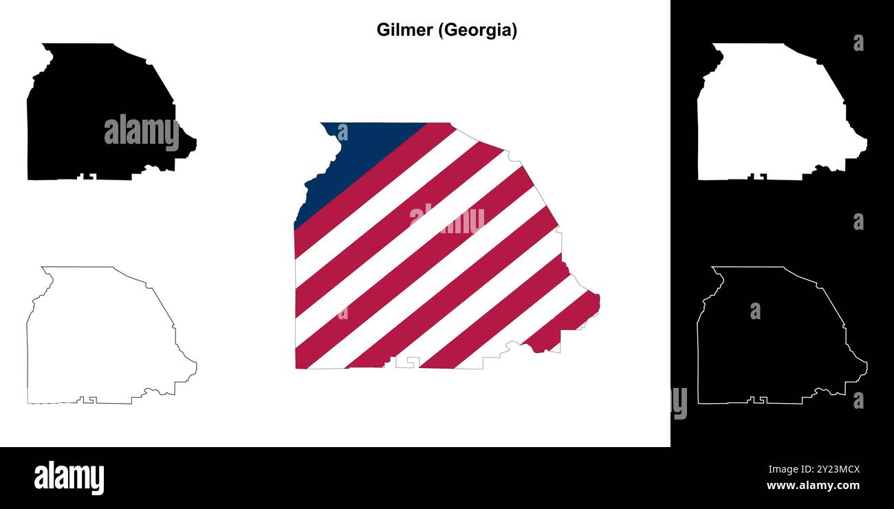 Gilmer vector outline map hi-res stock photography and images - Alamy