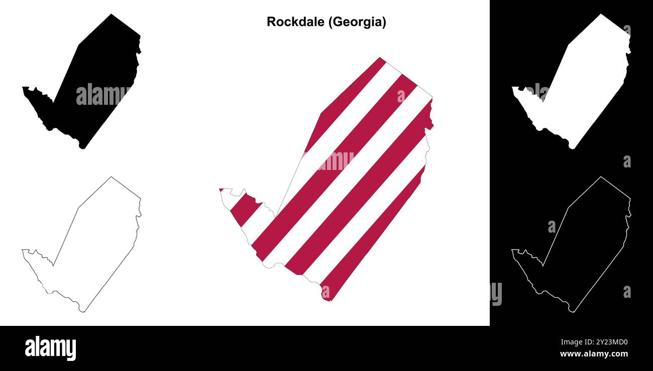 Rockdale County (Georgia) outline map set Stock Vector Image & Art - Alamy