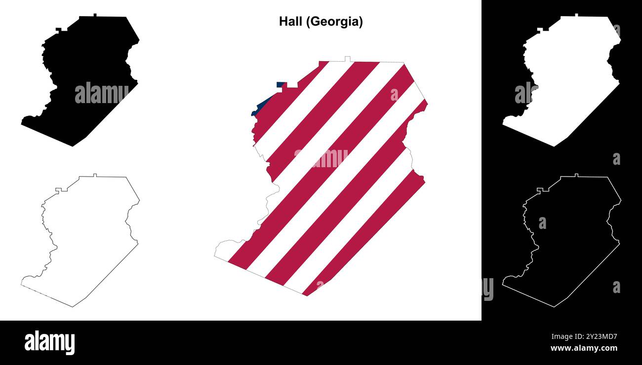 Hall County (Georgia) outline map set Stock Vector Image & Art - Alamy