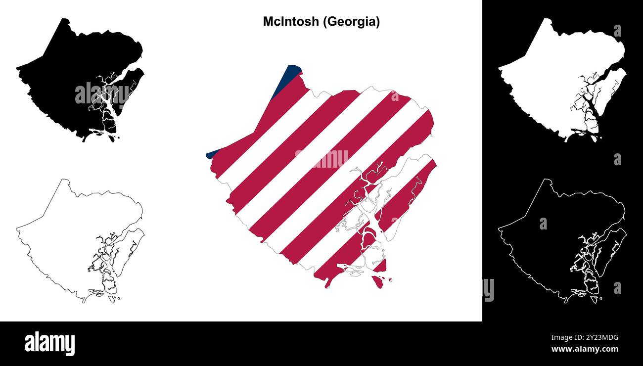 McIntosh County (Georgia) outline map set Stock Vector Image & Art - Alamy